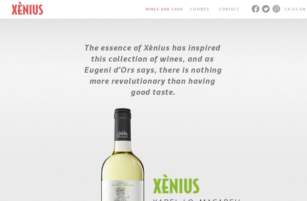 Xenius wine — Products