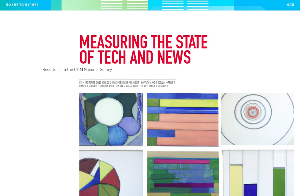 CHM Tech and the Future of News — Measuring the State of Tech and News