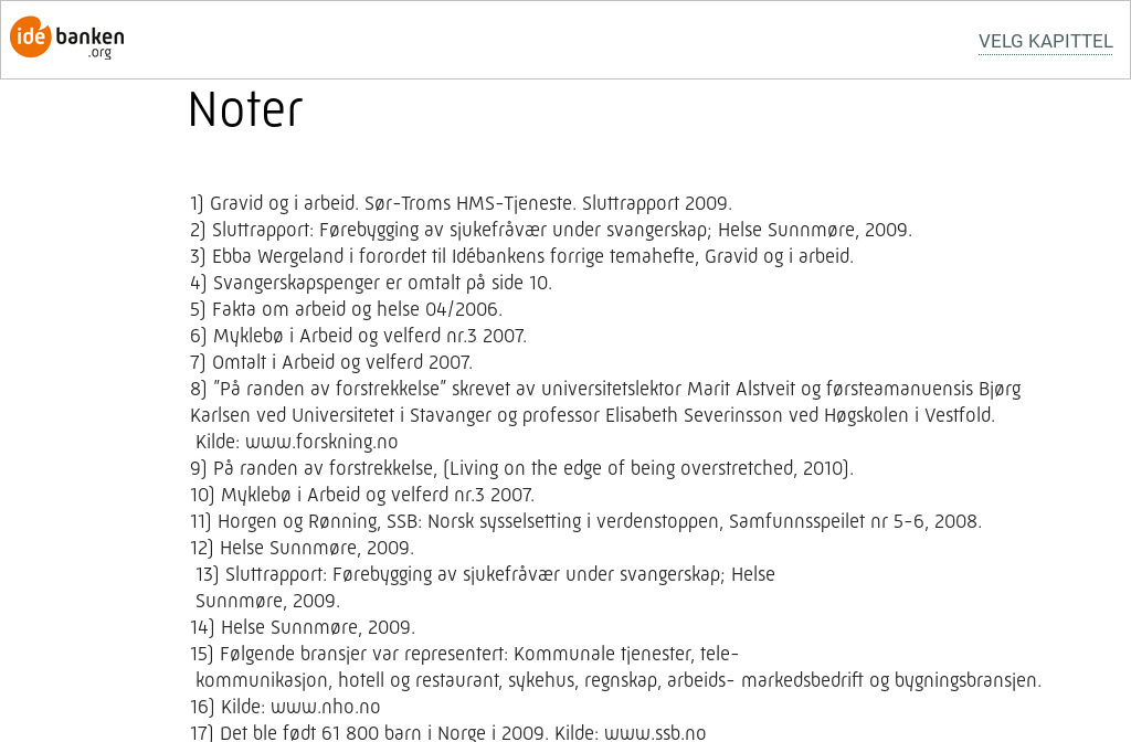 Gravid medarbeider — Noter