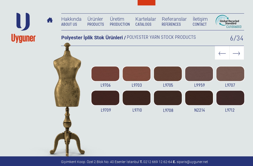 Uyguner Tekstil — Kartela