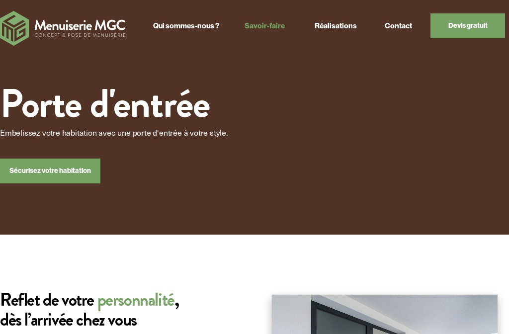 Porte d'entrée PVC, bois, blindée