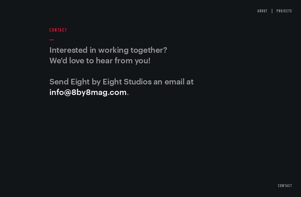 Eight by Eight Studios — Contact