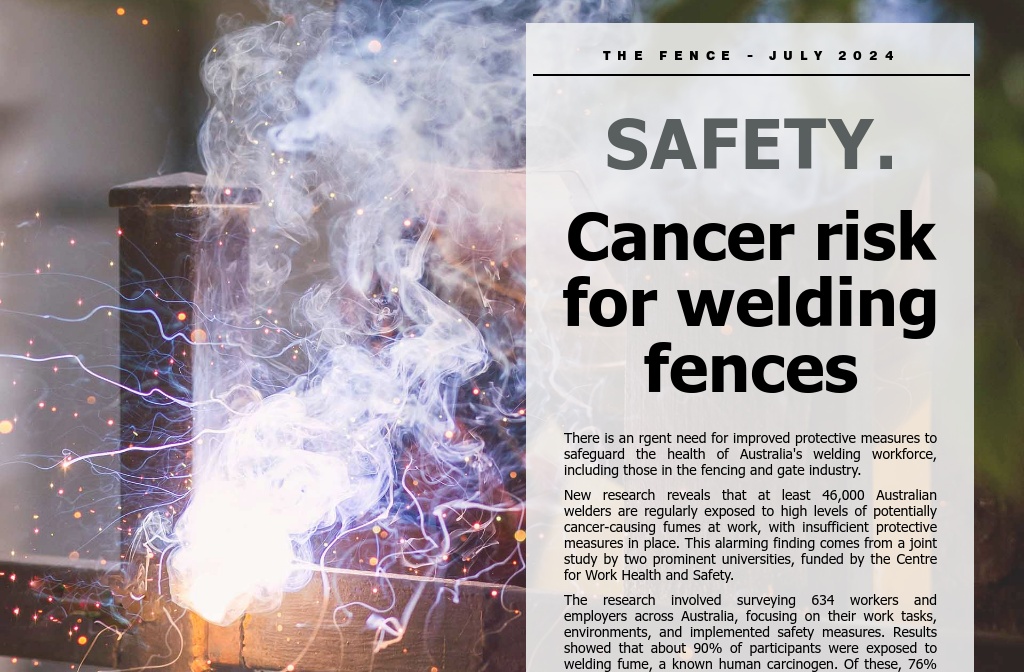 THE FENCE - July 2024 — Cancer risk for welding fences