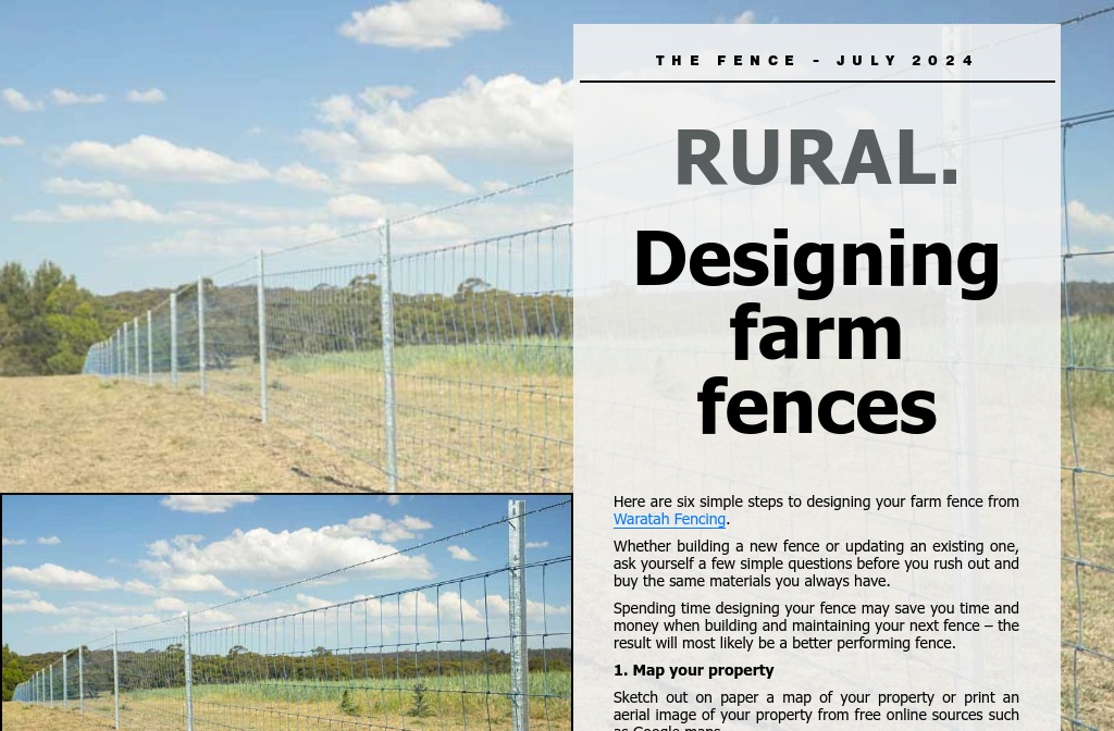THE FENCE - July 2024 — Designing farm fences