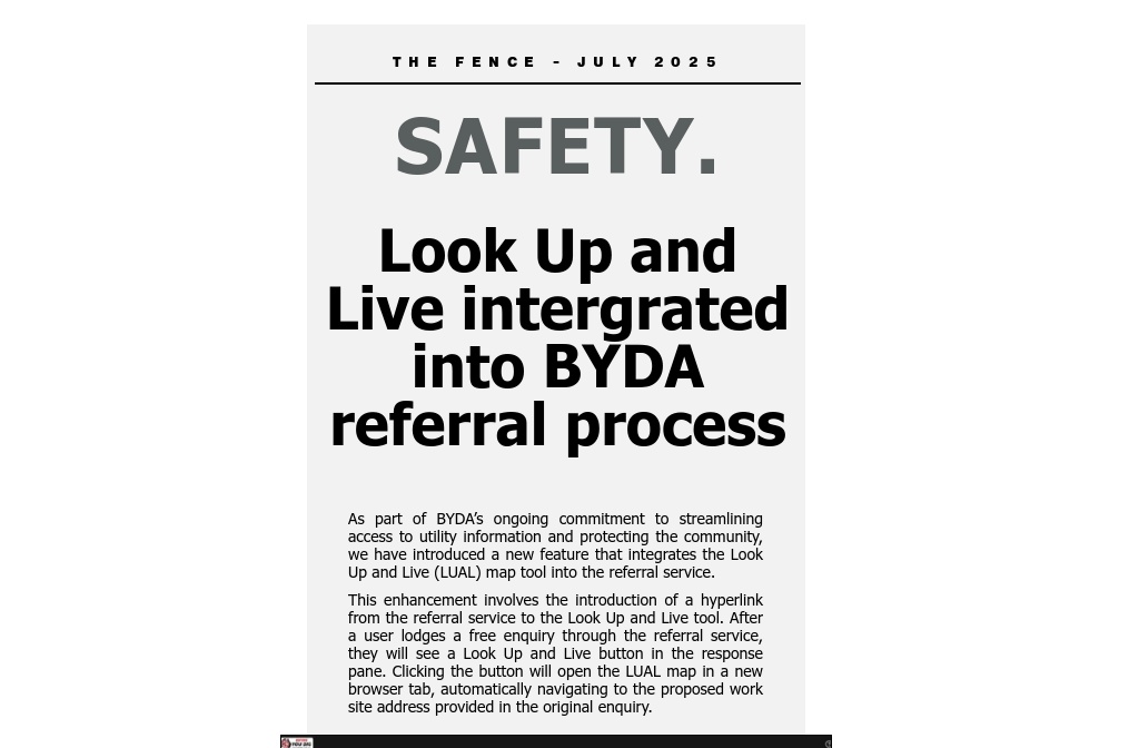 THE FENCE - JULY 2025 — Look Up and Live intergrated into BYDA referral ...