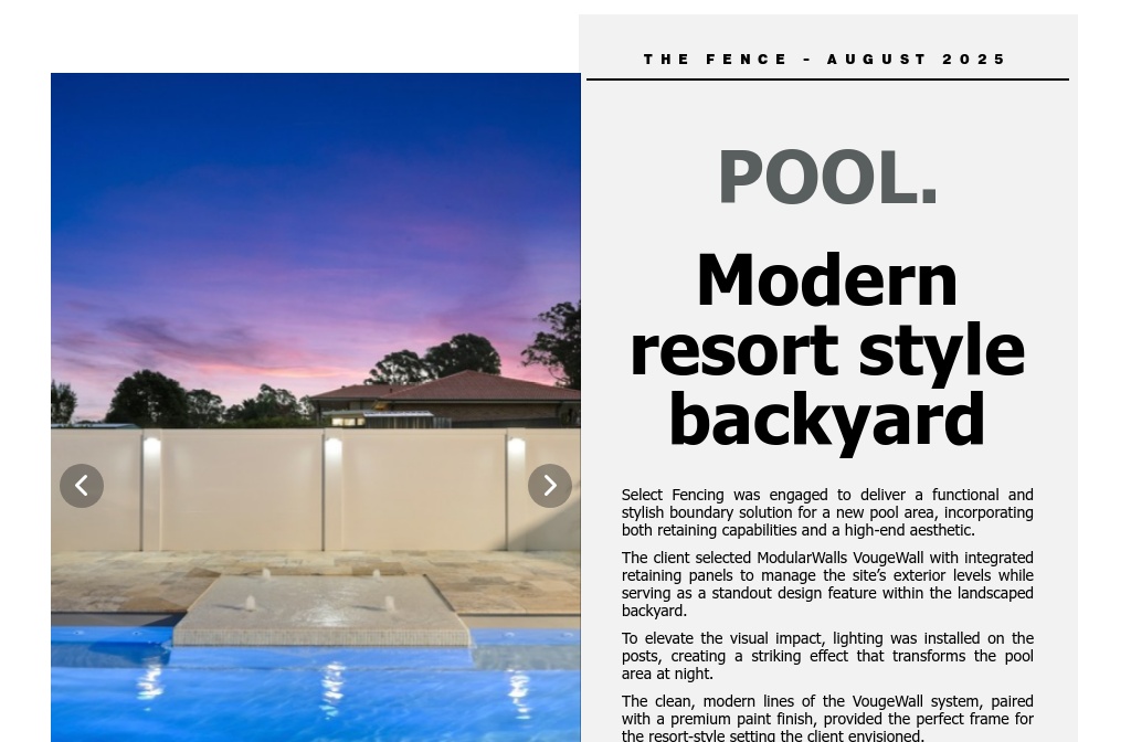 THE FENCE - August 2025 — Modern resort style backyard by Select Fencing