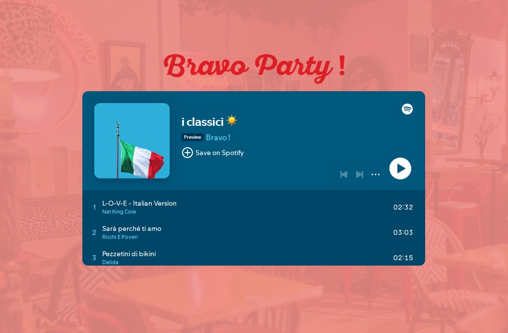 Bravo : la playlist