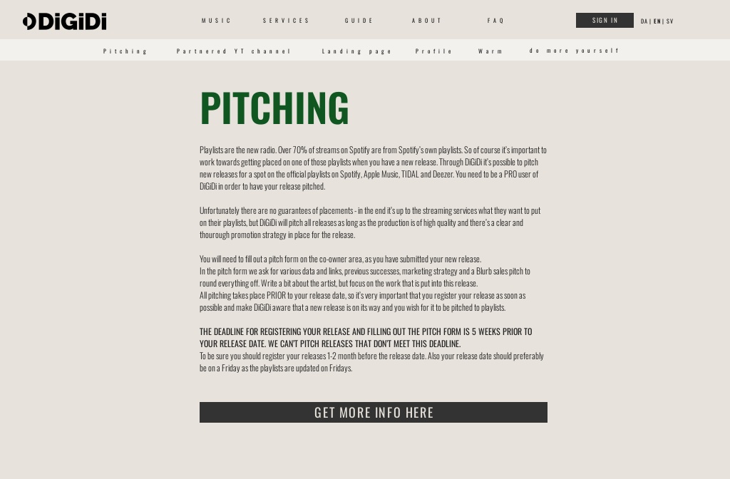 Services — Pitching