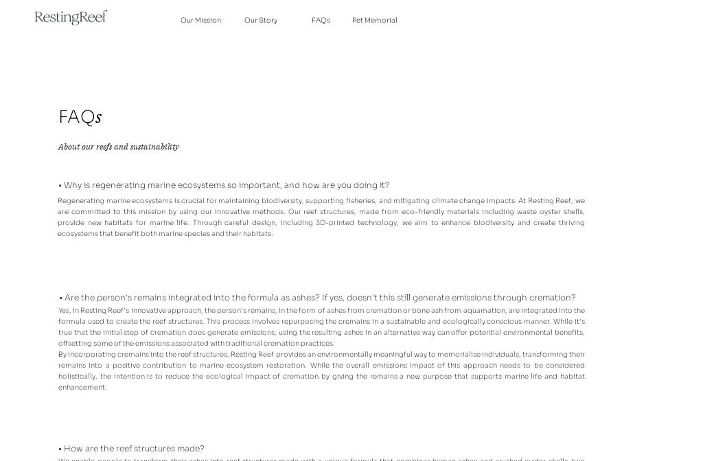 Resting Reef — FAQs