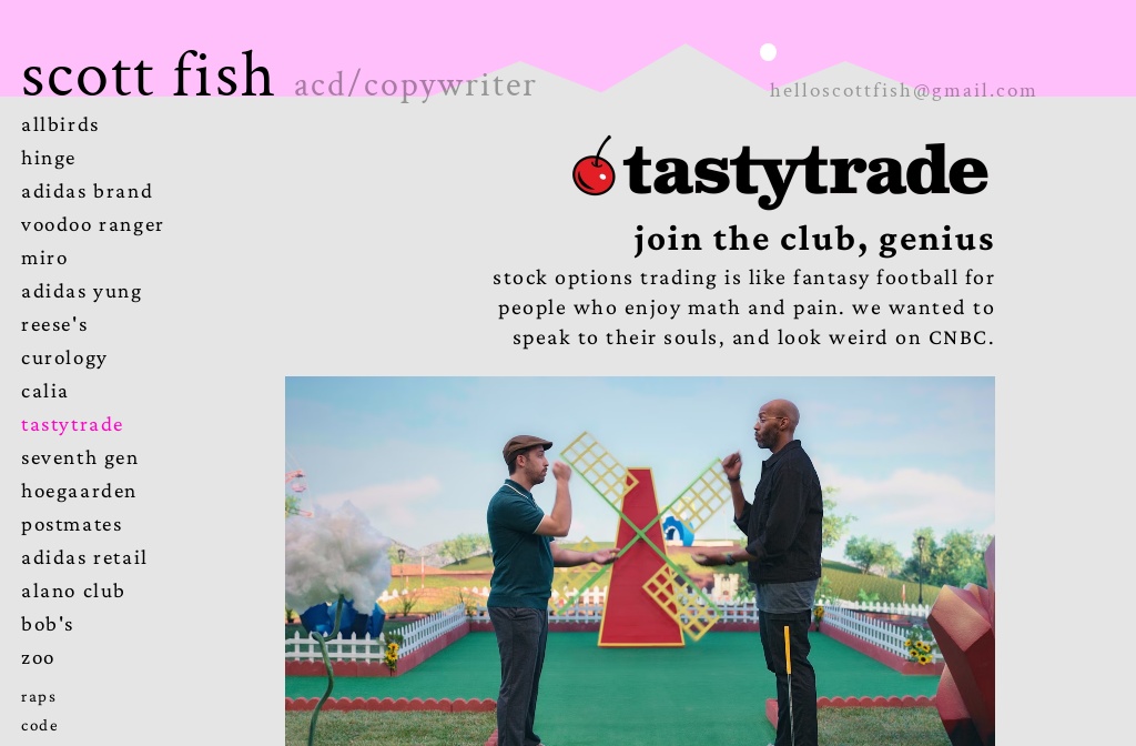 scott fish - acd/copywriter!! — tastytrade