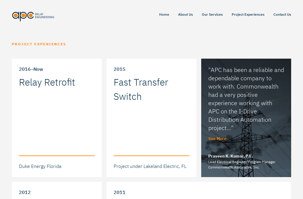 APC — Project Experiences