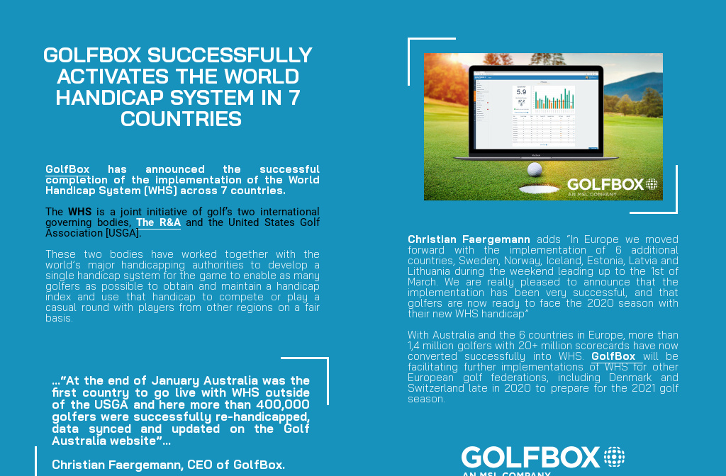 GolfBox Successfully Activates the World Handicap System in 7 Countries ...