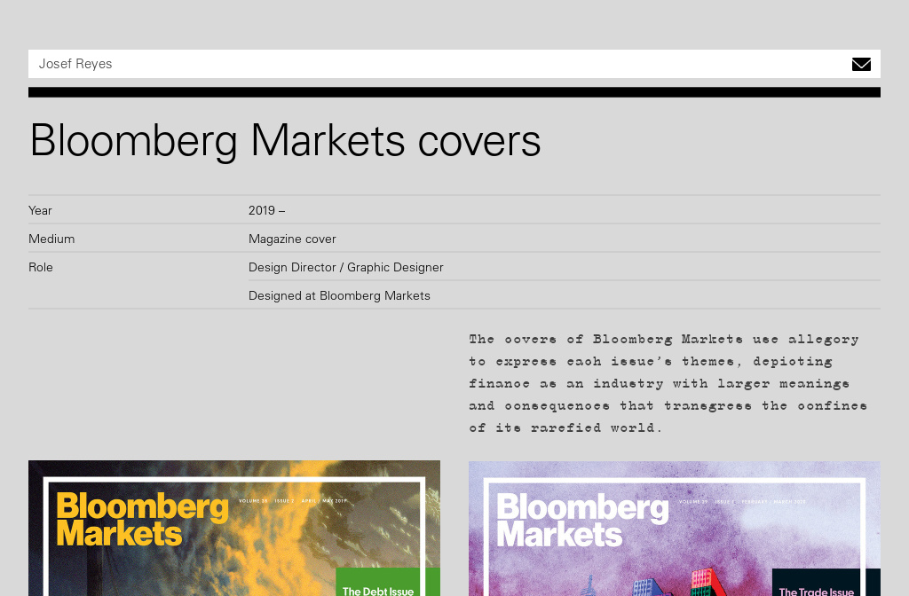 Josef Reyes — Bloomberg Markets covers