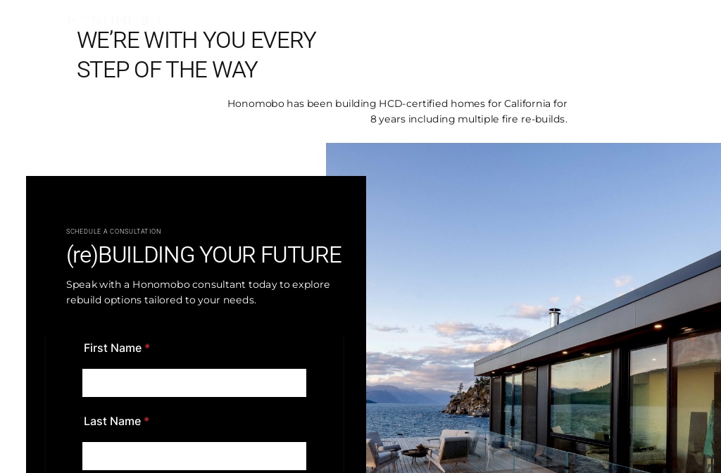 California Fire Landing page - Honomobo — Honomobo Rebuild