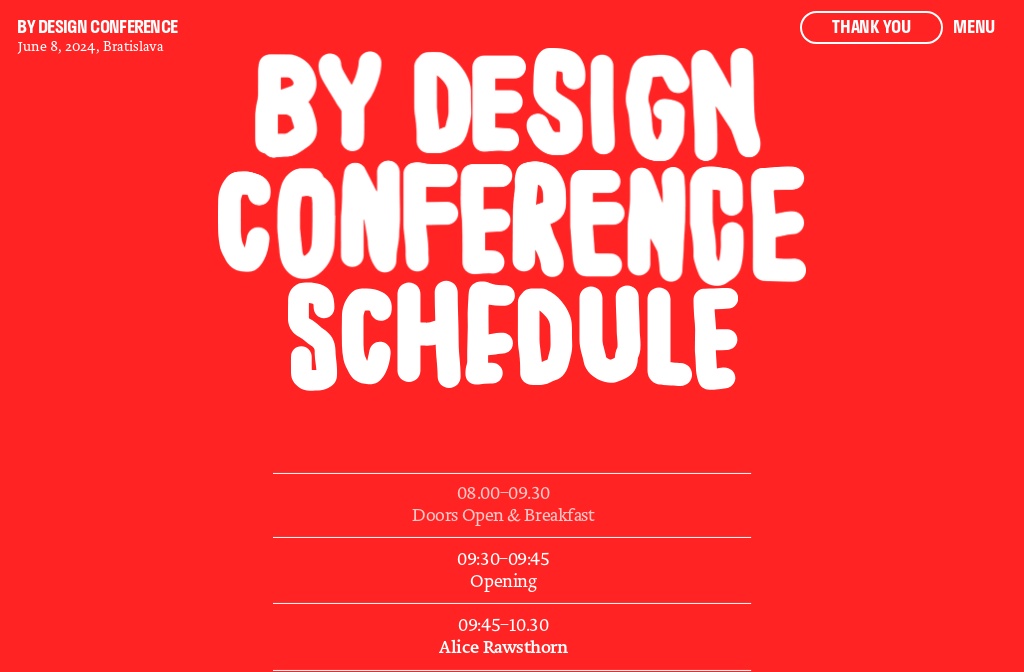 By Design Conference — SCHEDULE