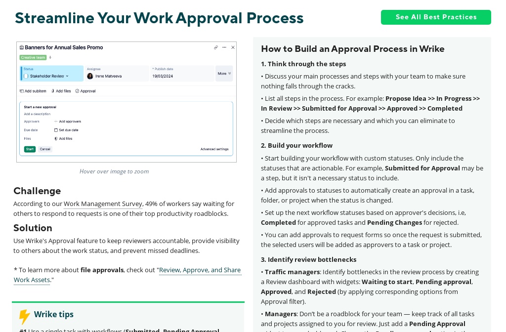 Wrike Best Practices - Streamline Your Work Approval Process