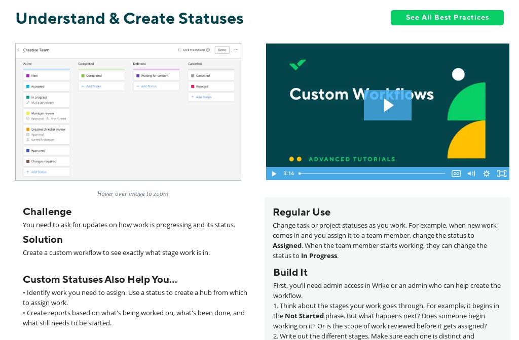 Wrike Best Practices - Understand & Create Statuses