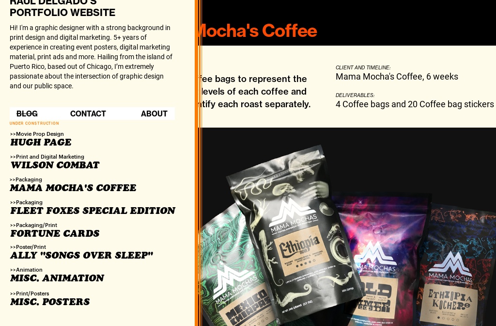 Raul's Portfolio — Mama Mocha's Coffee