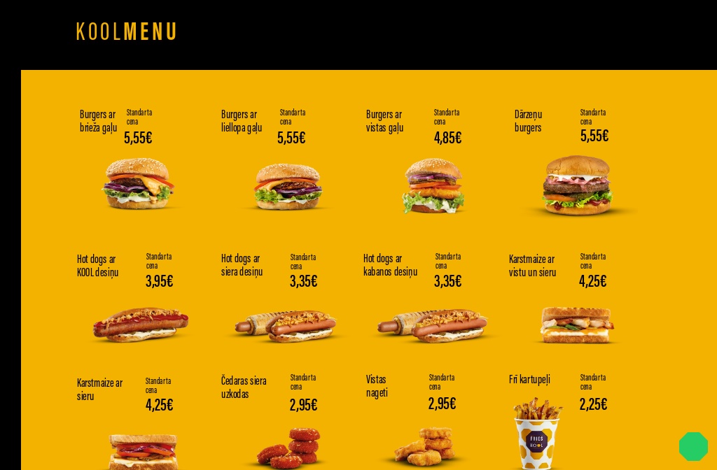 KOOL • Degvielas uzpildes stacijas — KOOL Menu