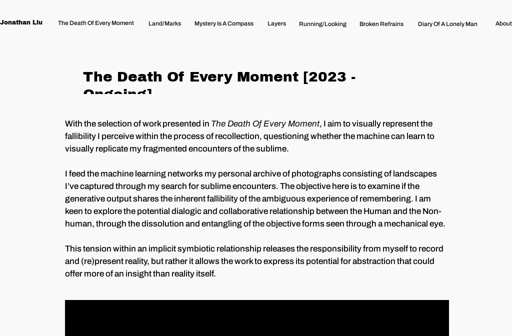 Jonathan Liu — The Death of Every Moment