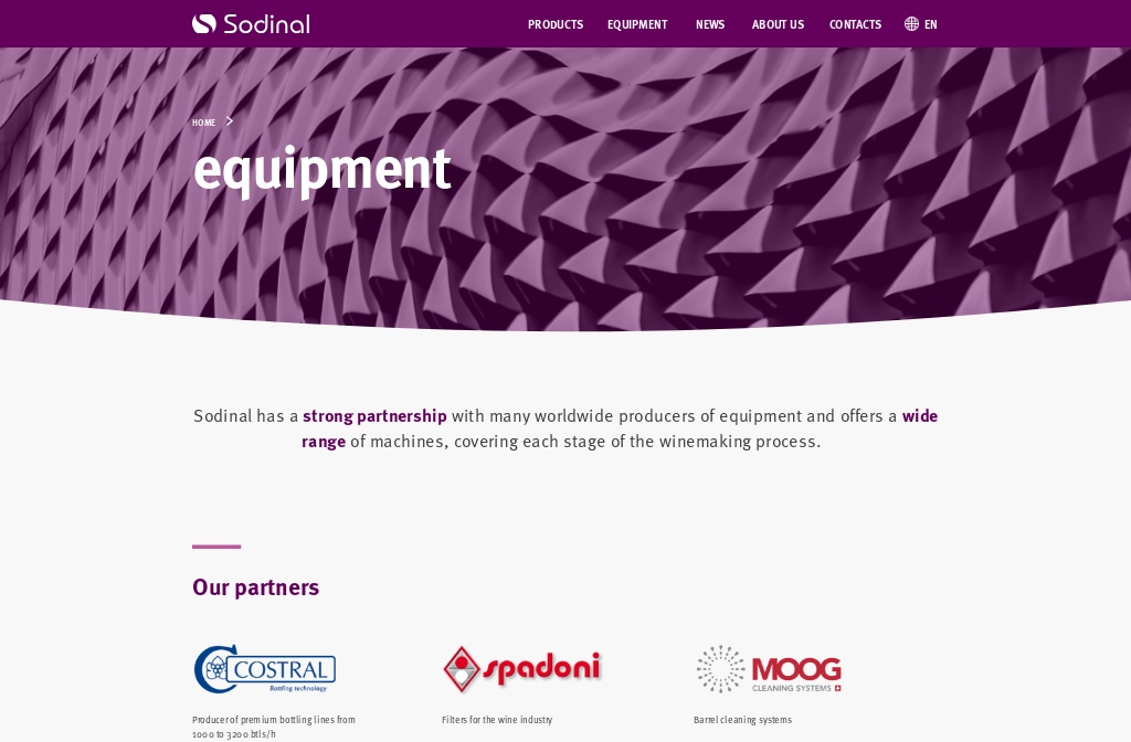 Sodinal - Oenology and Winemaking — Equipment