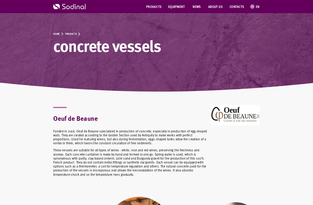 Sodinal - Oenology and Winemaking — Concrete Vessels