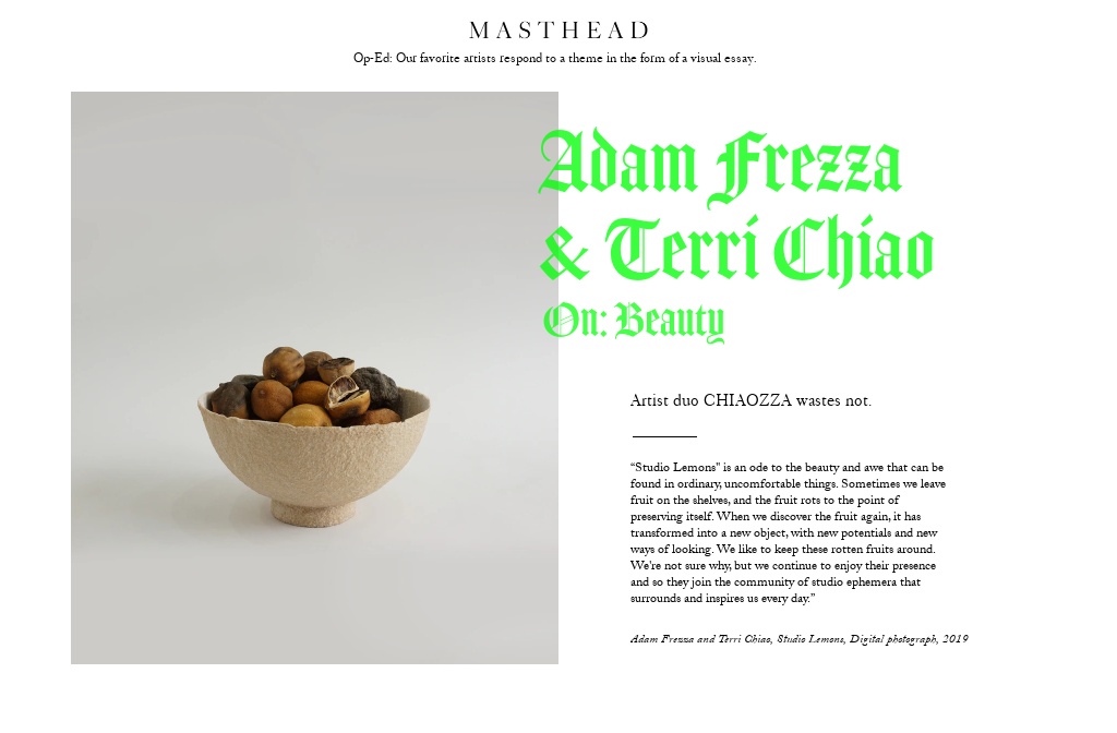 CHIAOZZA - Masthead Magazine - Op-Ed