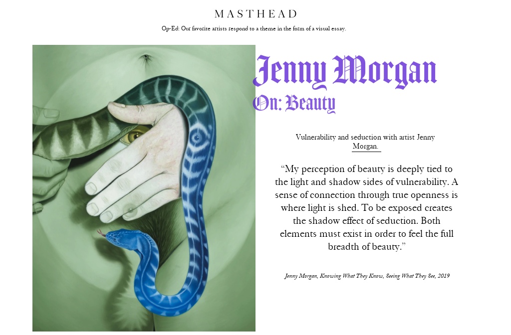 Jenny Morgan - Masthead Magazine - Op-Ed