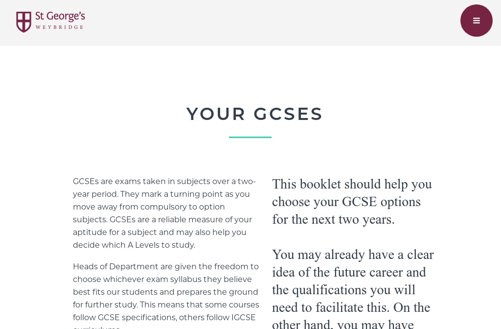 St Georges GCSE Options — Page 2