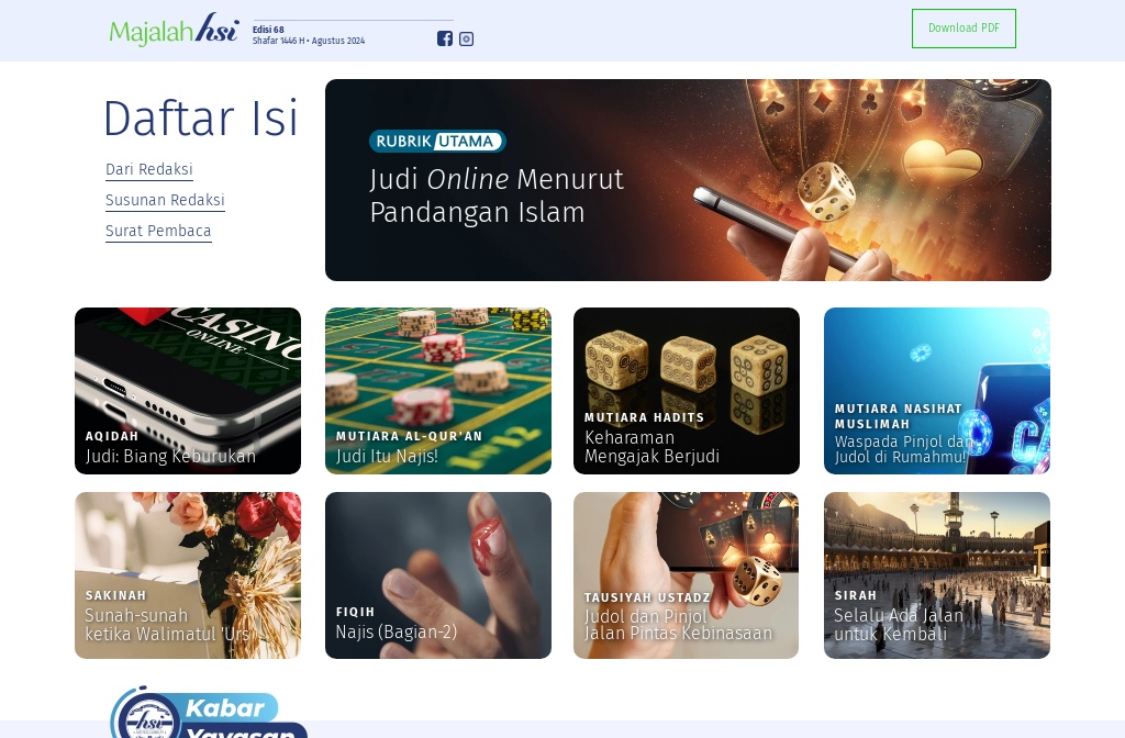 Majalah HSI Edisi 68 — Daftar Isi