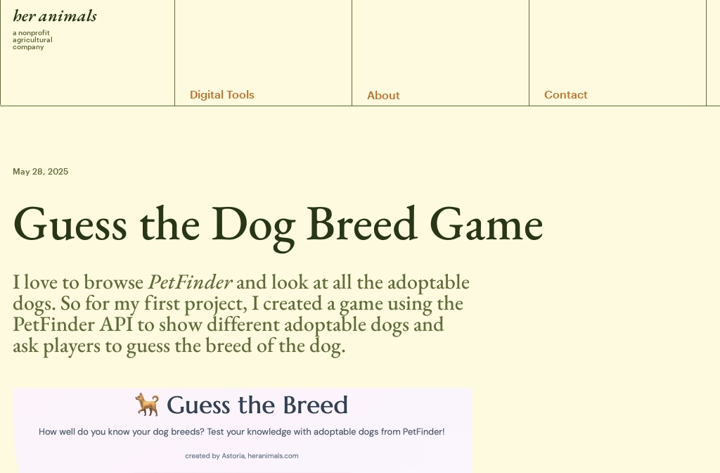 Her Animals — Tool - Guess Dog Breed