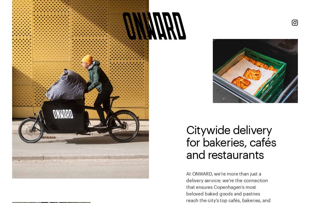 ONWARD - Citywide delivery for bakeries, cafes and restaurants