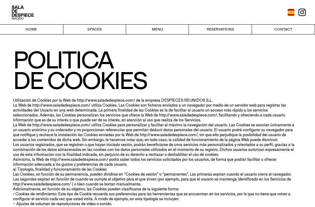 SALA DE DESPIECE INGLES — cookies
