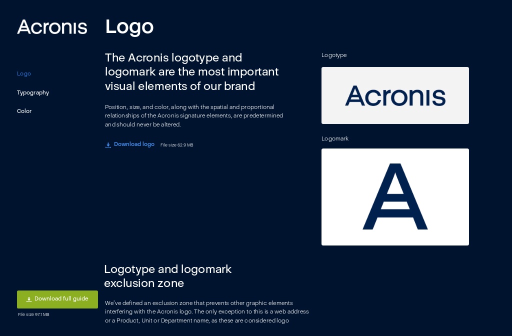 Acronis brand style guide