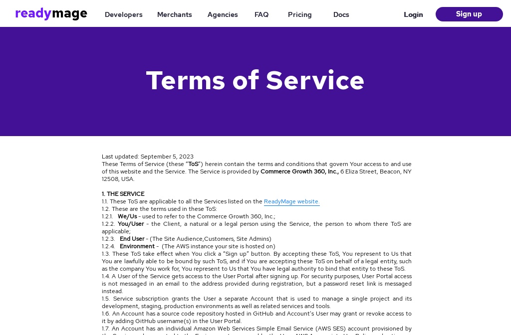 ReadyMage: Terms of Service