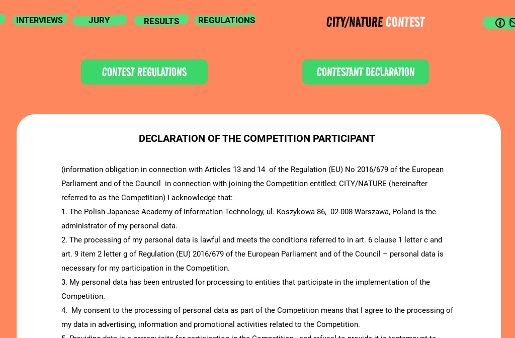 City/Nature Poster Contest — contestant declaration