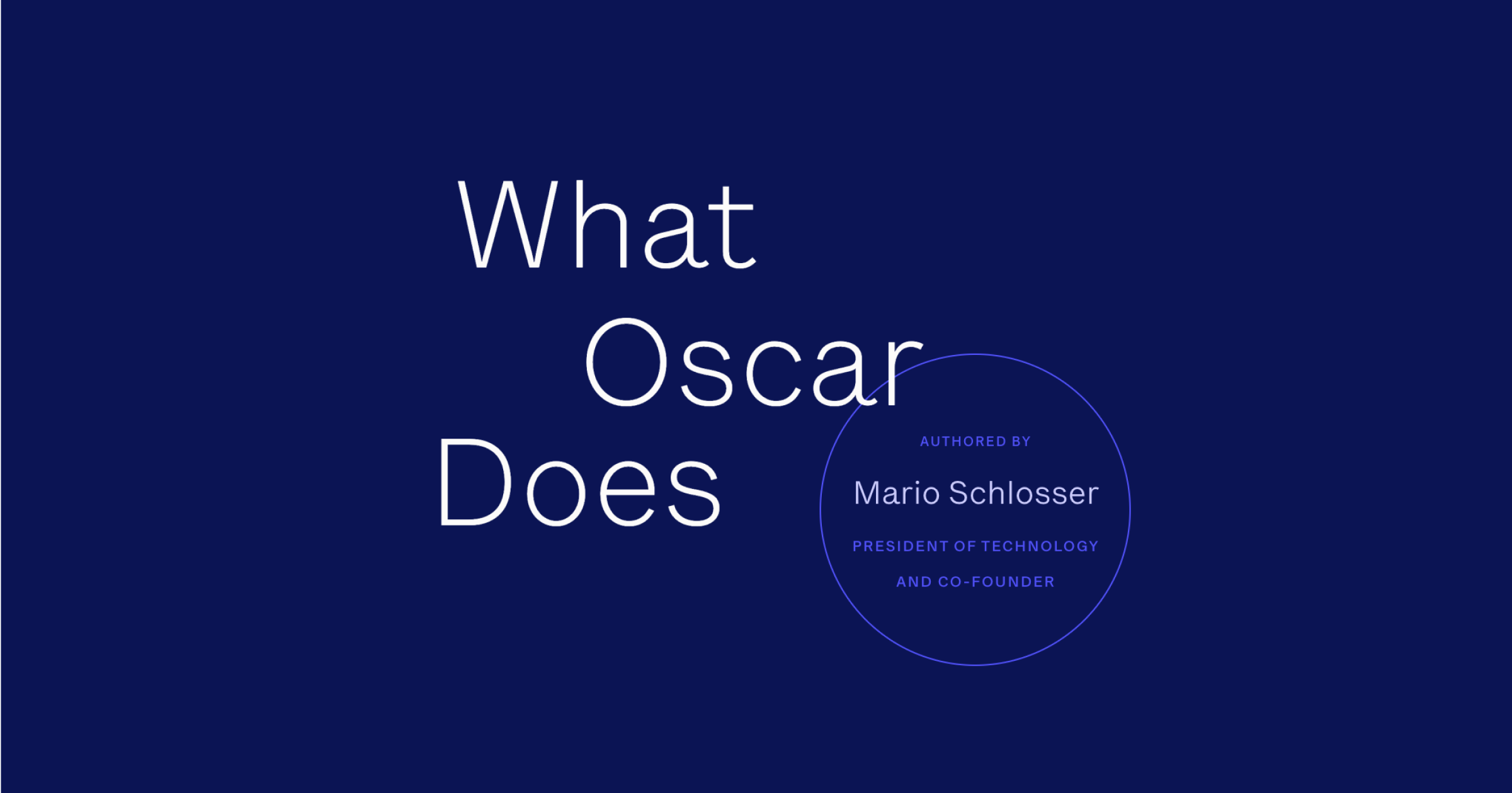 Oscar | What Oscar Does