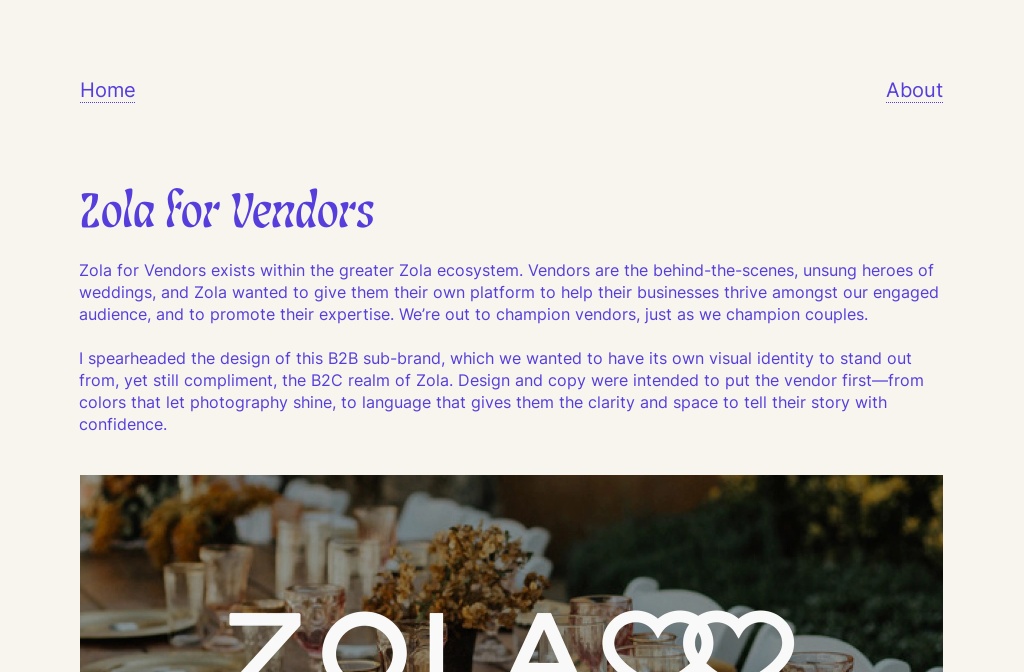 Zola for Vendors