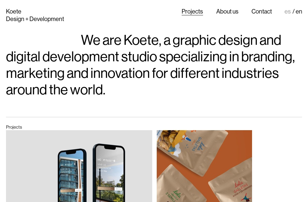 English / Koete, design + development — projects