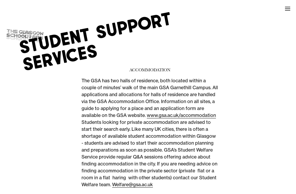GSA WAY IN V8 — student support services