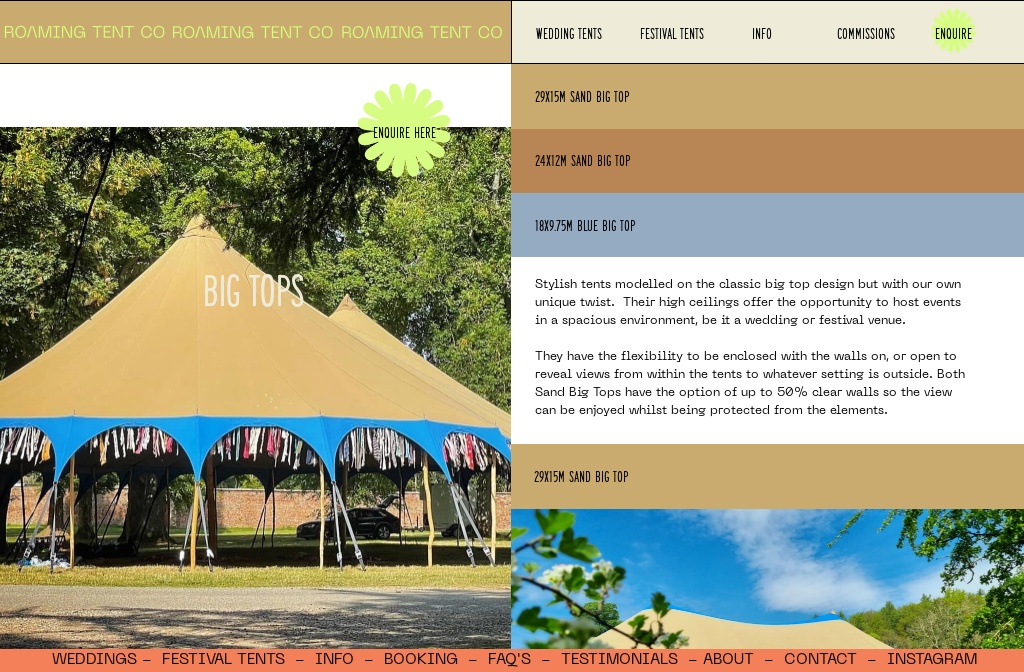 Roaming Tent Co — FESTIVAL - BIG TOPS