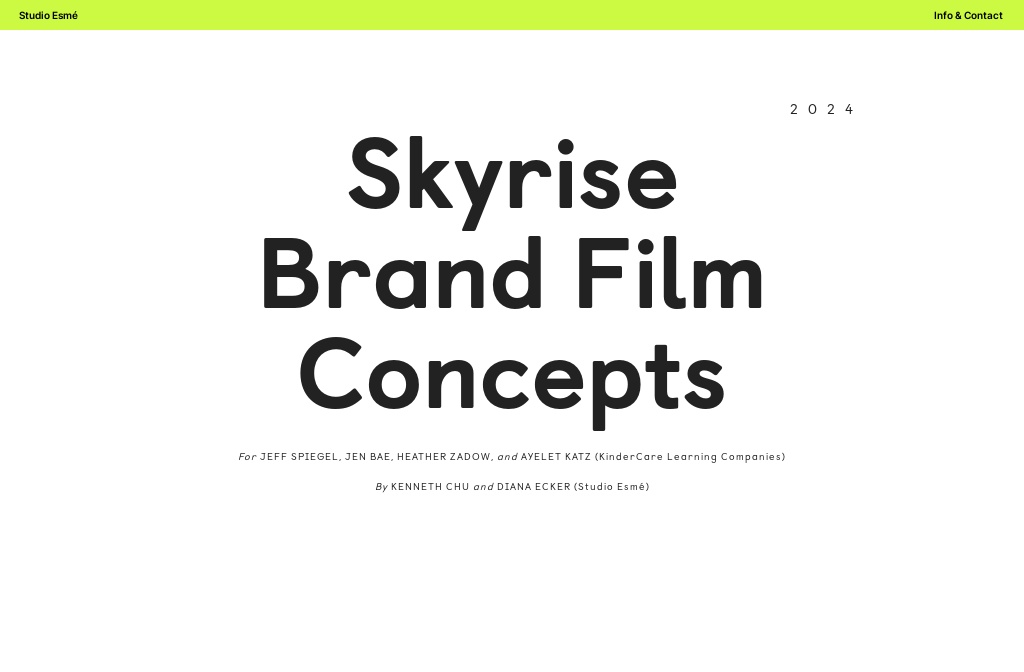 Studio Esmé — Skyrise Brand Film Concepts