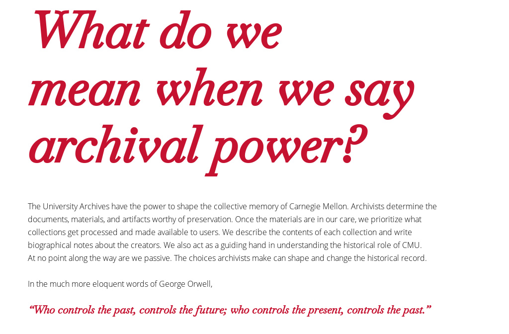 Archival Power Description