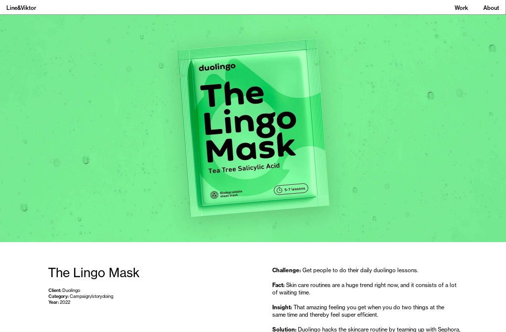 Line & Viktor - Portfolio — The Lingo Mask