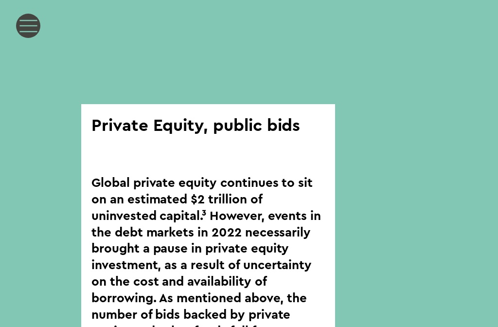 UK Public M&A Trends 2023 — Private Equity, public bids