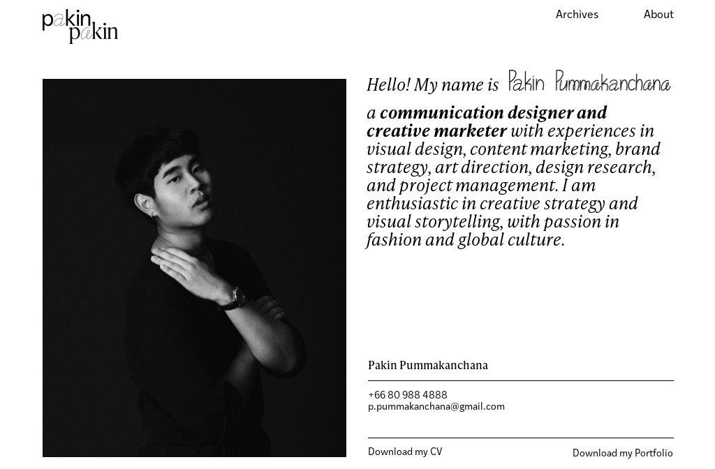 Pakin's Portfolio — About