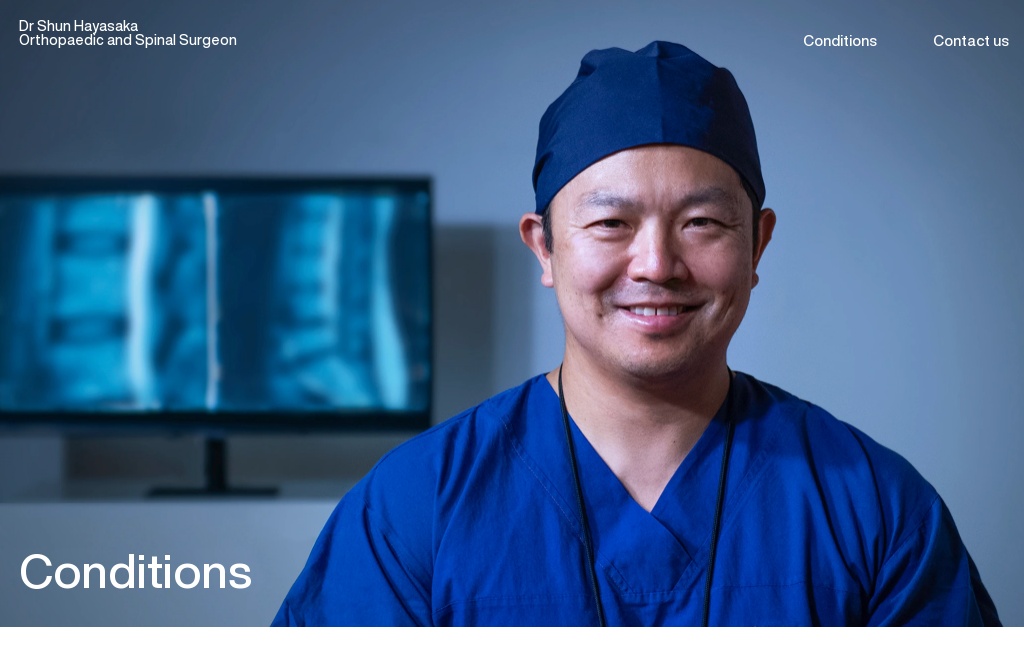 Dr Shun Hayasaka Orthopaedic and Spinal Surgeon — Conditions