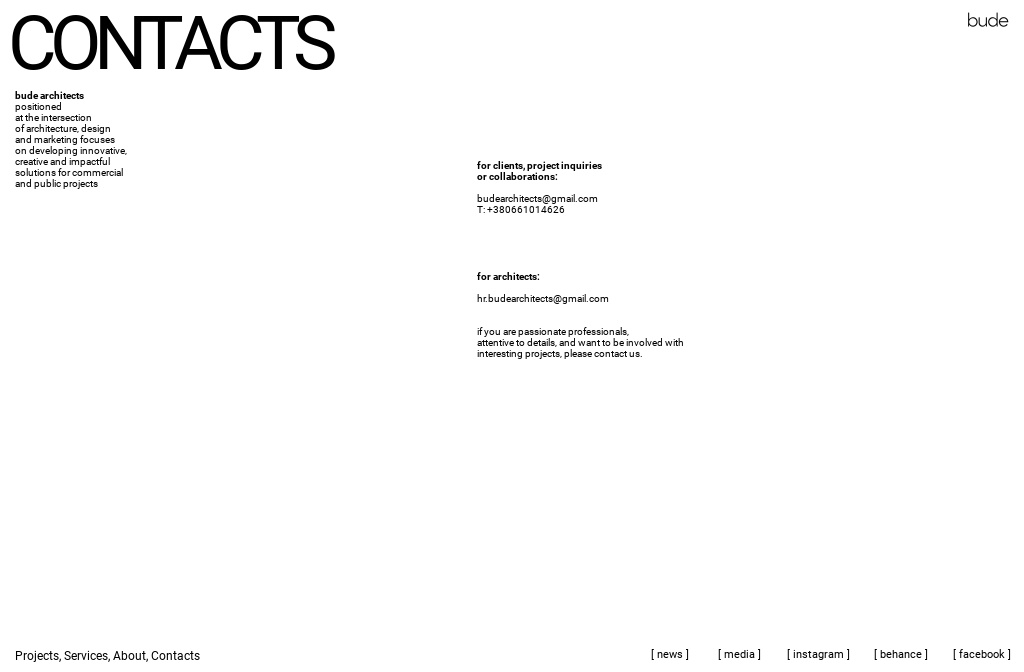 bude architects — Contacts