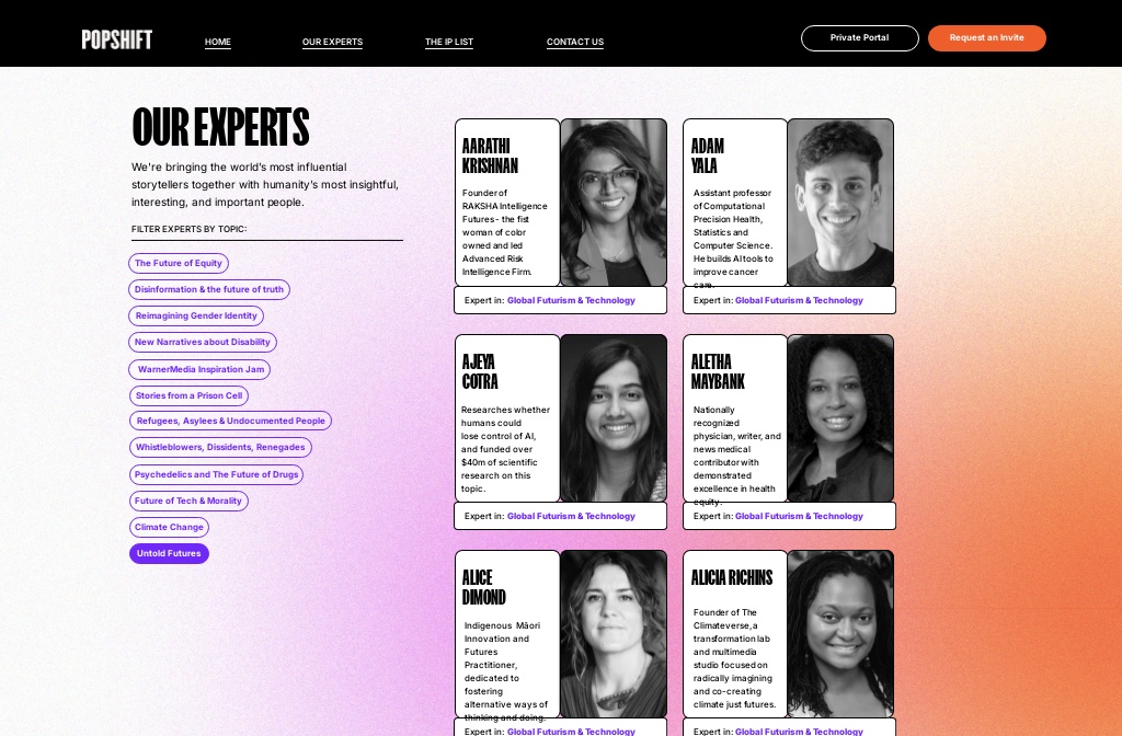 PopShift (by Pathos Labs) — Experts Untold Futures | Popshift