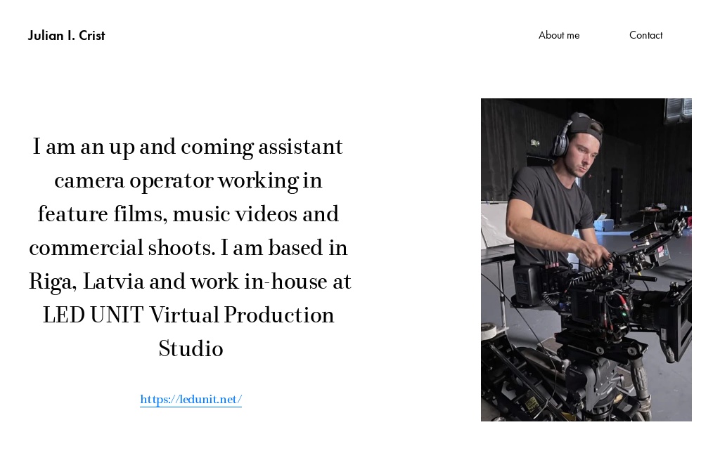 (Copy) Julian I. Crist Assist Camera Operator — About